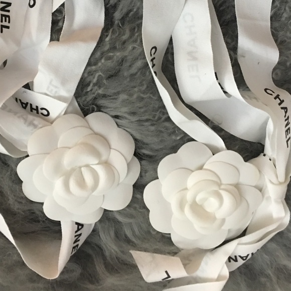 CHANEL | Accessories | Chanel Camellia And Long Chanel Ribbon | Poshmark
